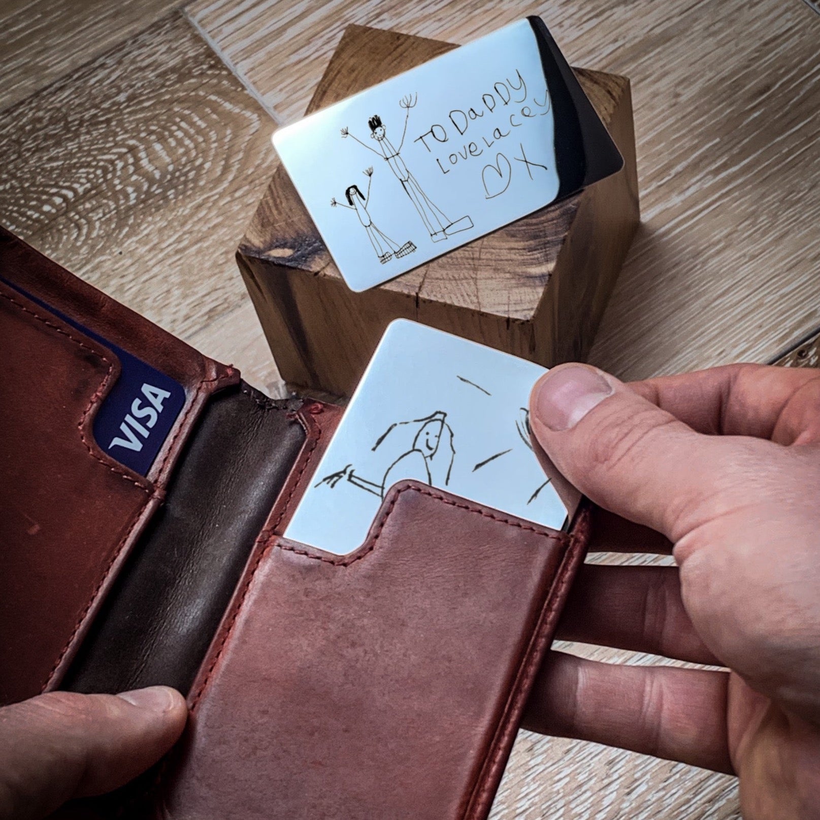 Personalised Handwriting or Drawing Wallet Card – EvesLittleTreasures